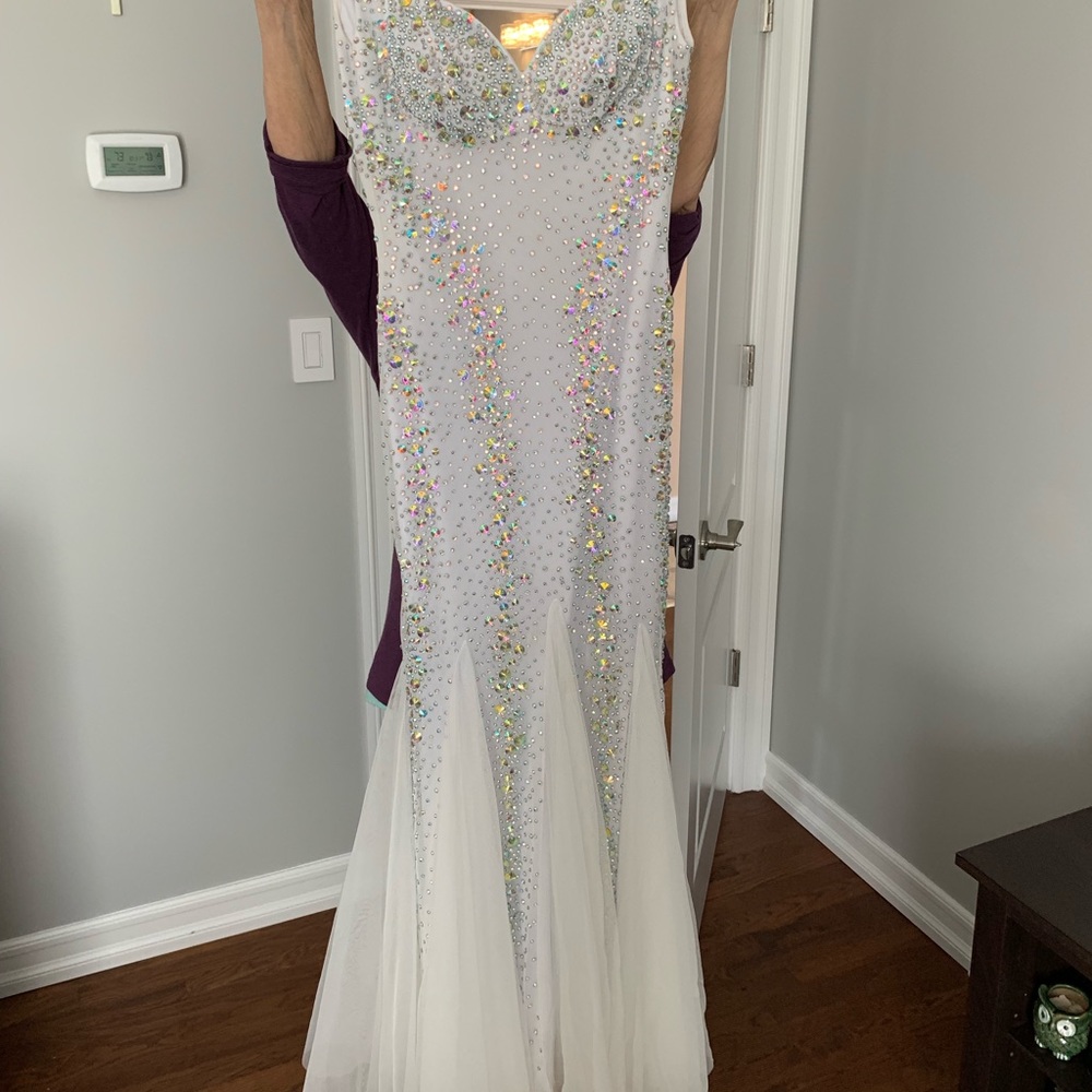 White Crystal Prom Dress - Gem